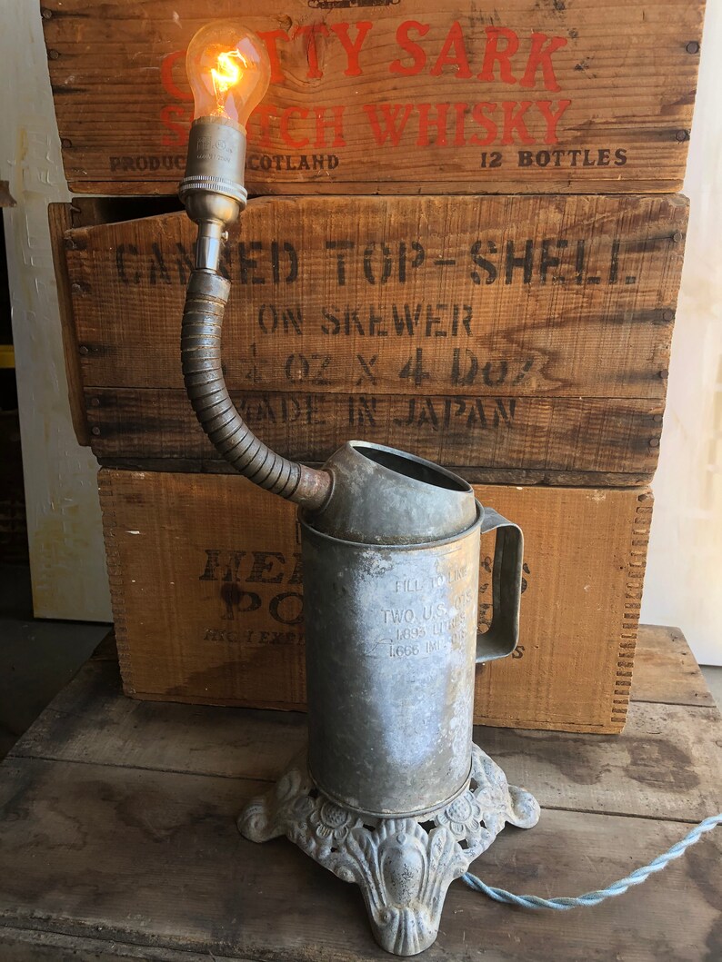 Upcycled Oil Can light Vintage Light Fixture Repurposed | Etsy