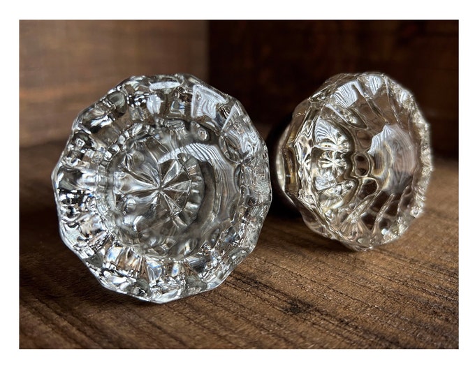 12 Point Glass Door Knobs, Beautiful Clear Glass Door Knob Set, Crystal Door Knob, Architectural ...