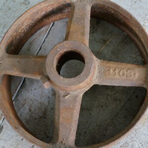 Antique Cast Iron Factory Cart Wheel, Rustic Americana, Industrial ...