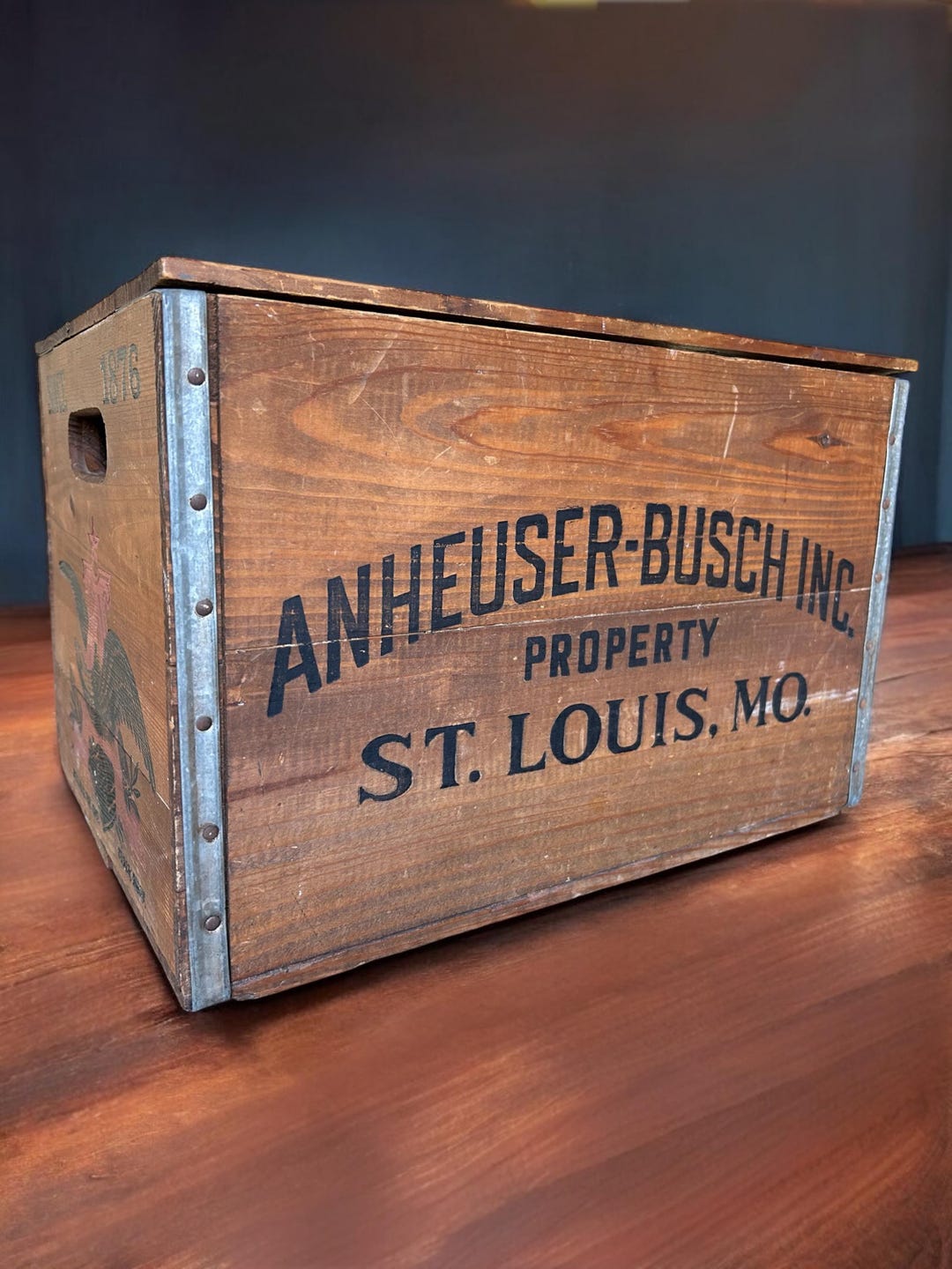 Anheuser-busch Wooden Beer Crate, Custom Checker Board, Vintage ...