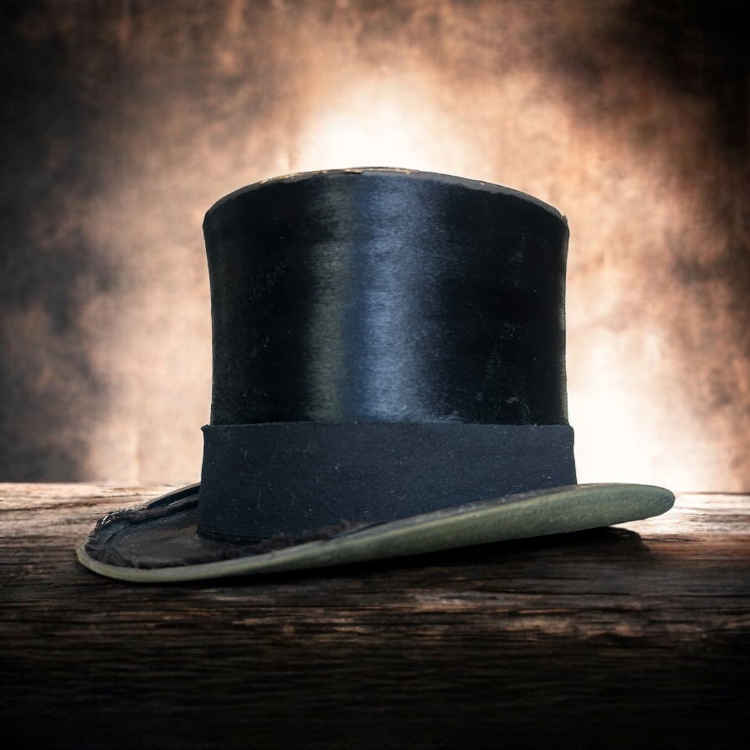 Antique Beaver Fur Top Hat, Antique Top Hat, Antique Beaver Skin Top ...