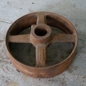 Antique Cast Iron Factory Cart Wheel, Rustic Americana, Industrial ...