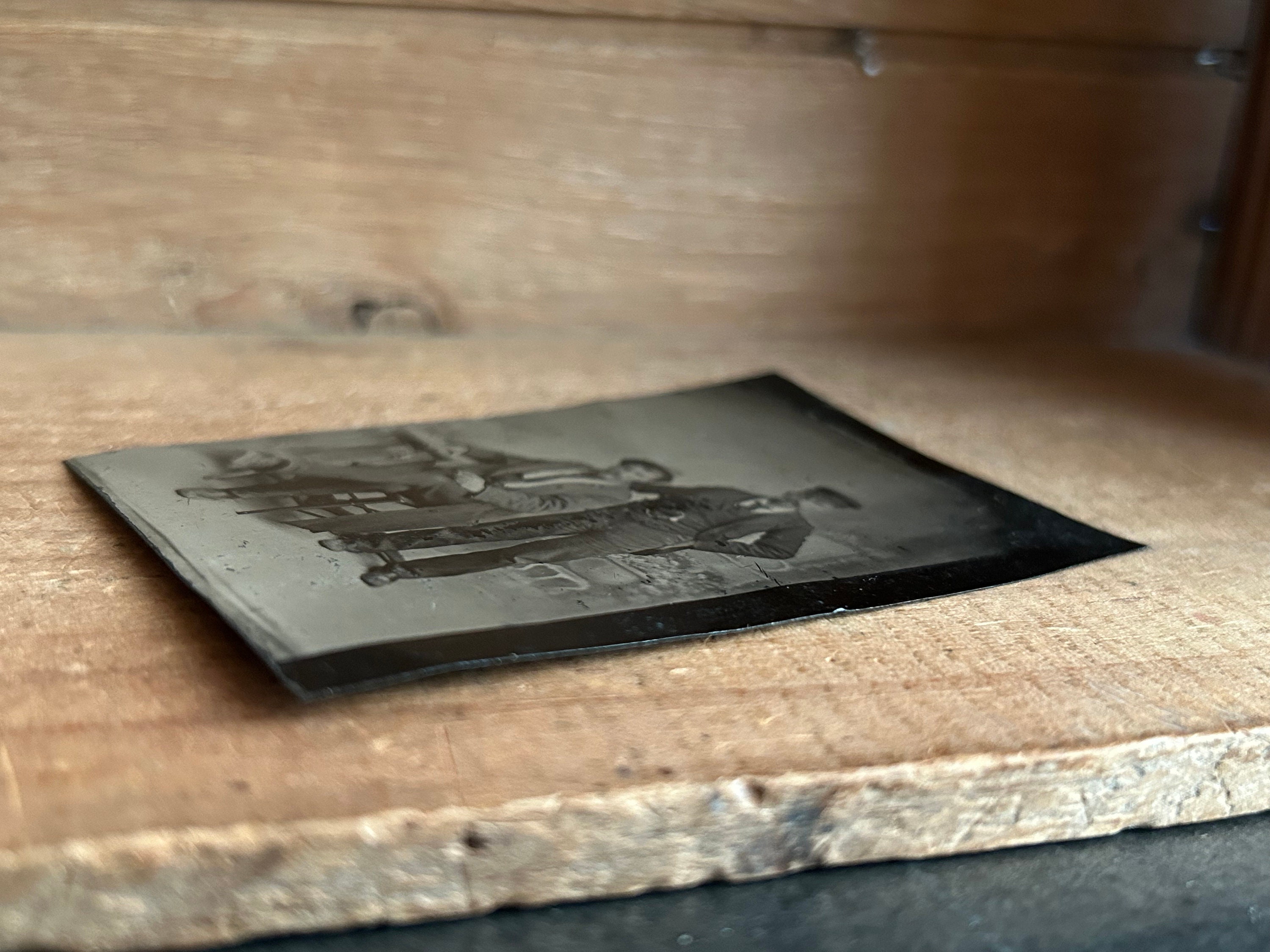 Antique Tintype Photograph: Train Conductor and Friend, Victorian ...