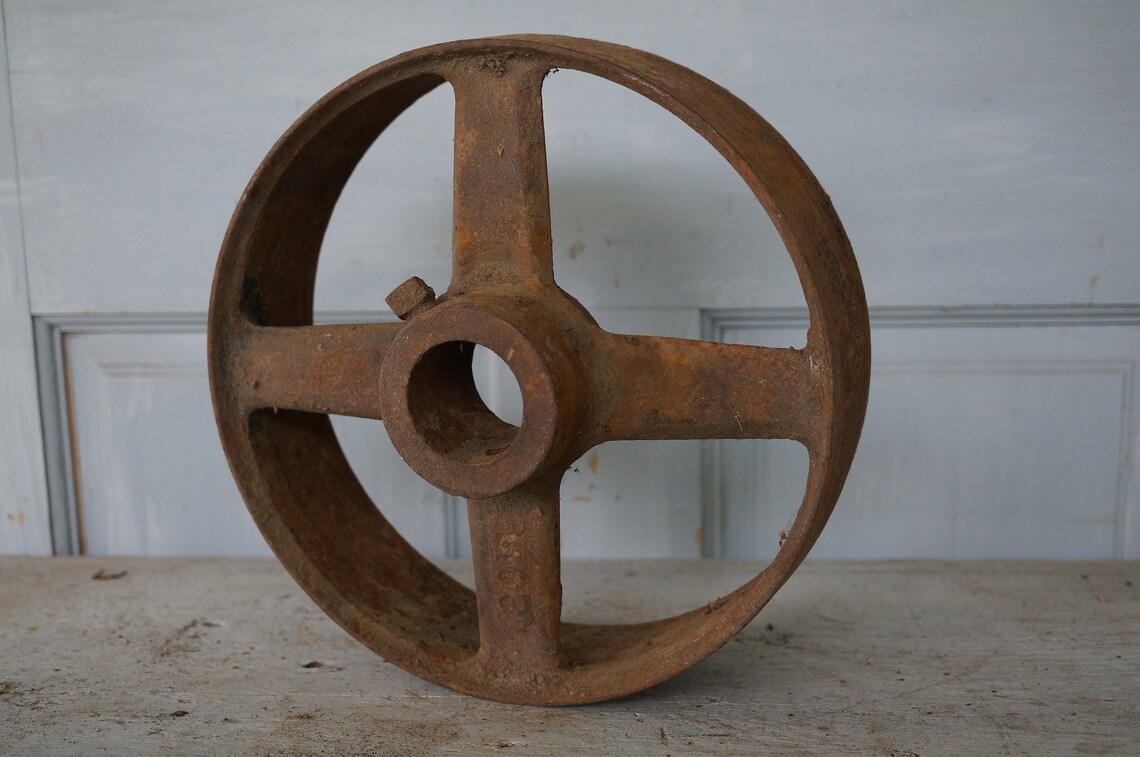 Antique Cast Iron Factory Cart Wheel, Industrial Decor - Etsy