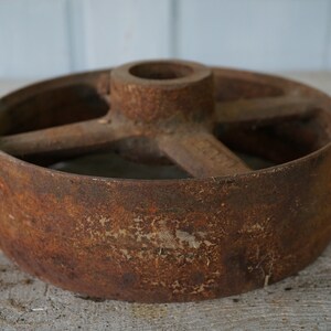 Antique Cast Iron Factory Cart Wheel, Rustic Americana, Industrial ...