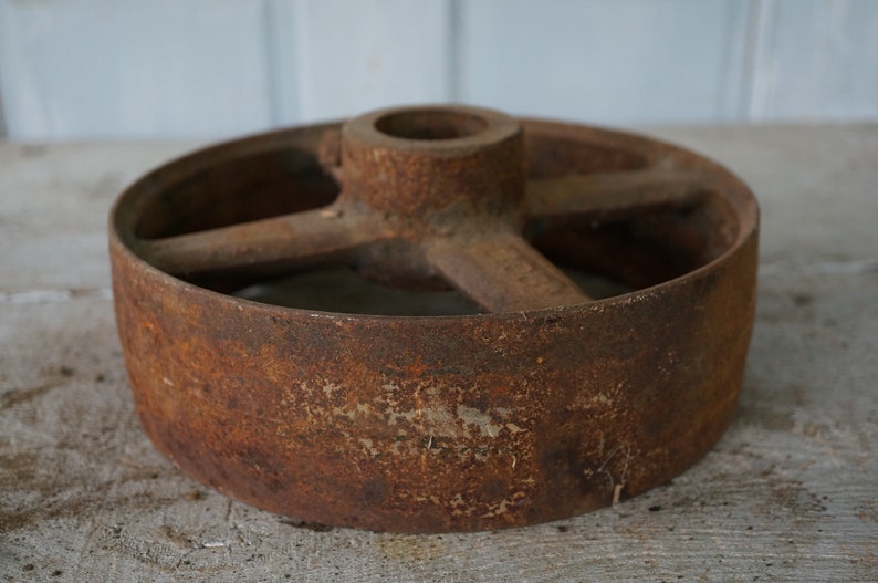 Antique Cast Iron Factory Cart Wheel Rustic Americana - Etsy