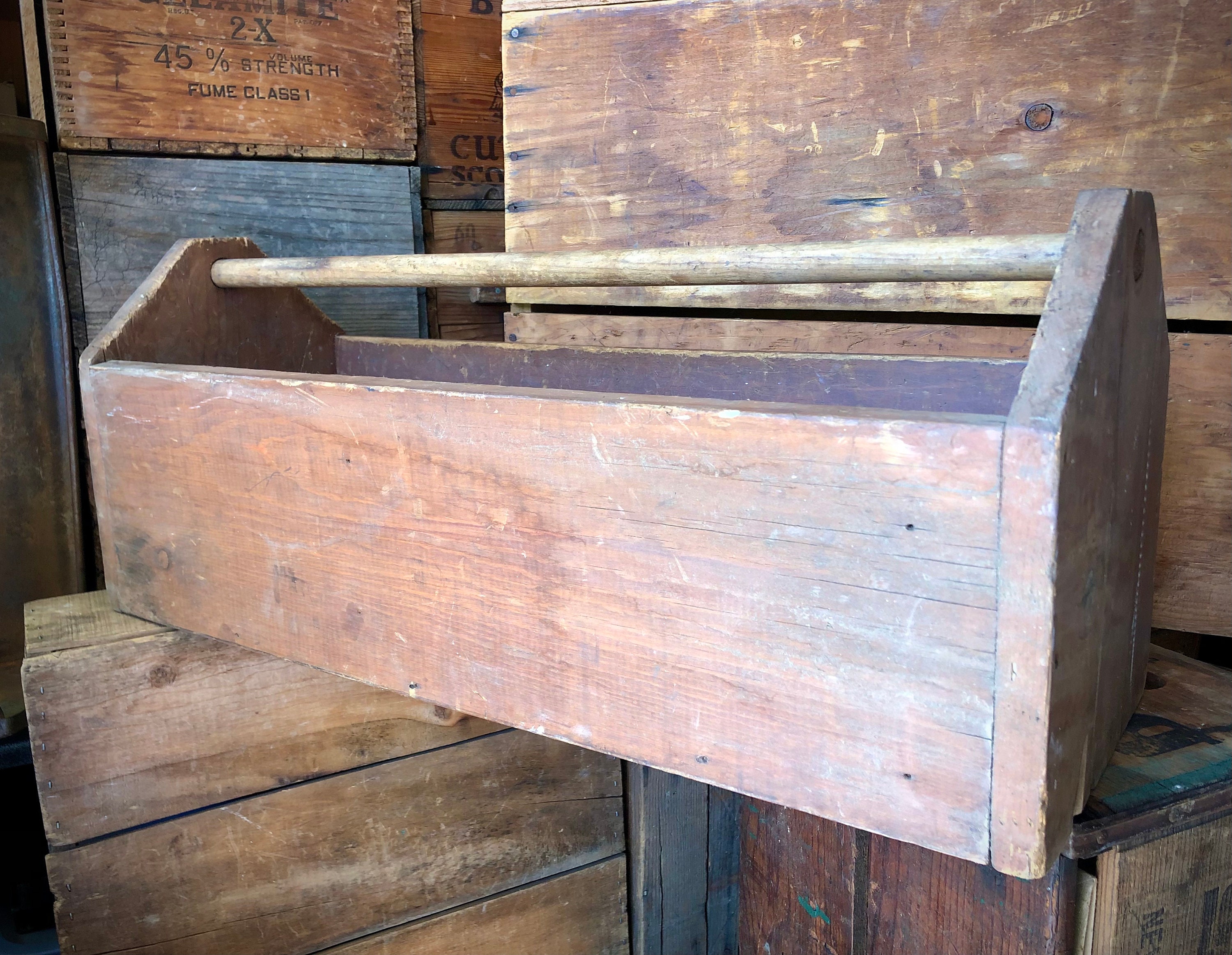 Vintage Handmade Tool Caddy Primitive Wood Tool Box Vintage - Etsy