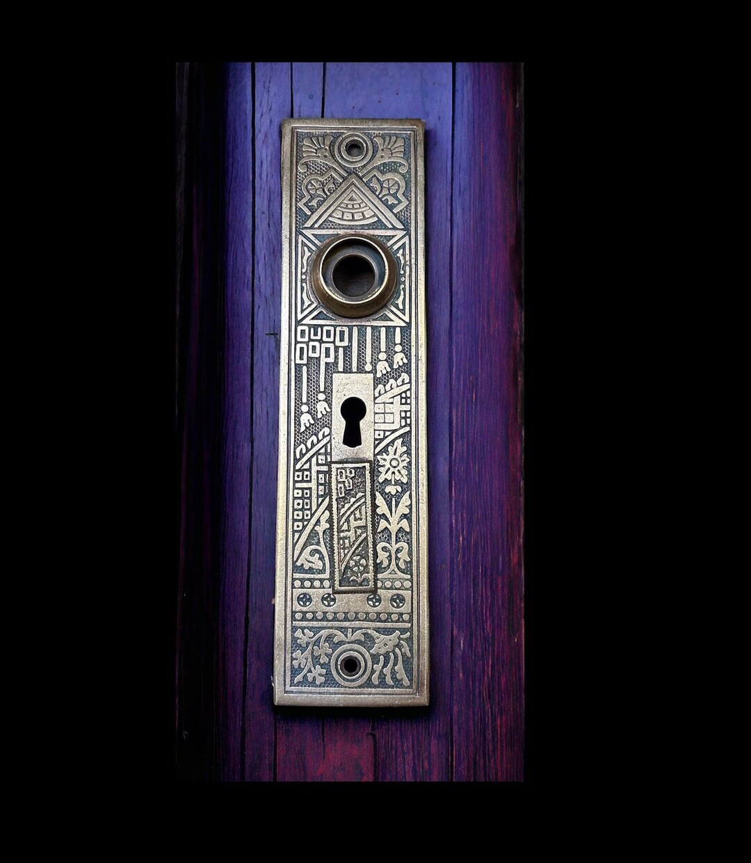 Antique Eastlake Victorian Backplate Swing Keyhole Cover, Architectural ...