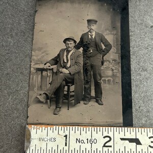 Train Conductor and Friend, Victorian Tintype Two Blokes, Antique ...