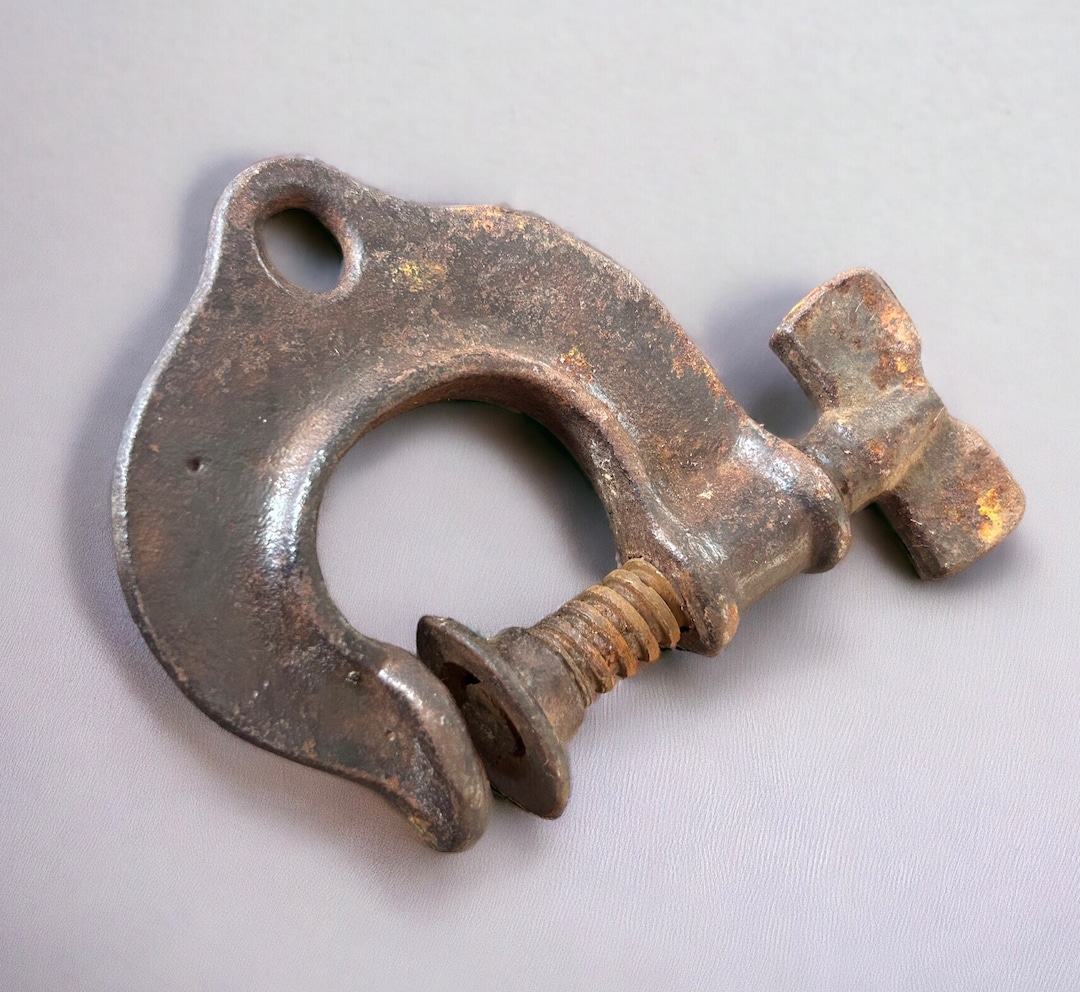 Antique Cast Iron C-clamp: Rustic Man Cave Decor - Etsy