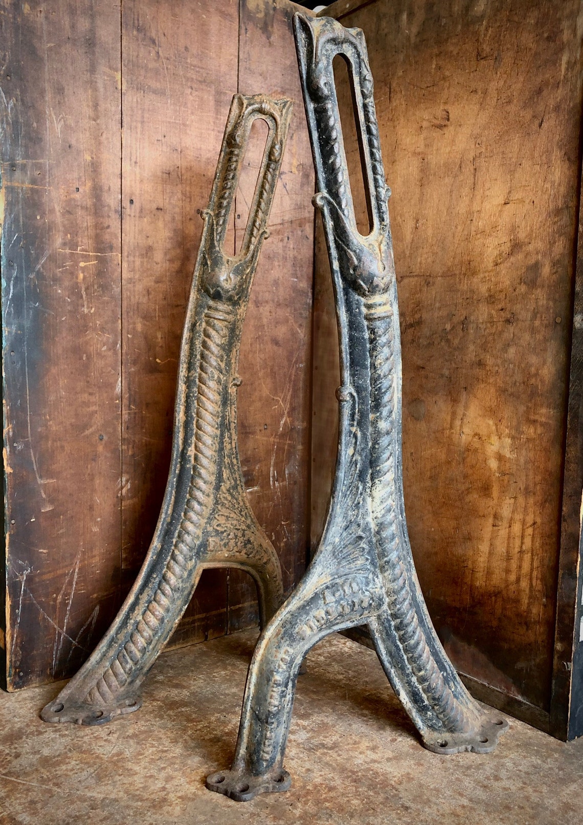 Antique Fidelity Cast Iron Chair Legs Architectural Salvage - Etsy