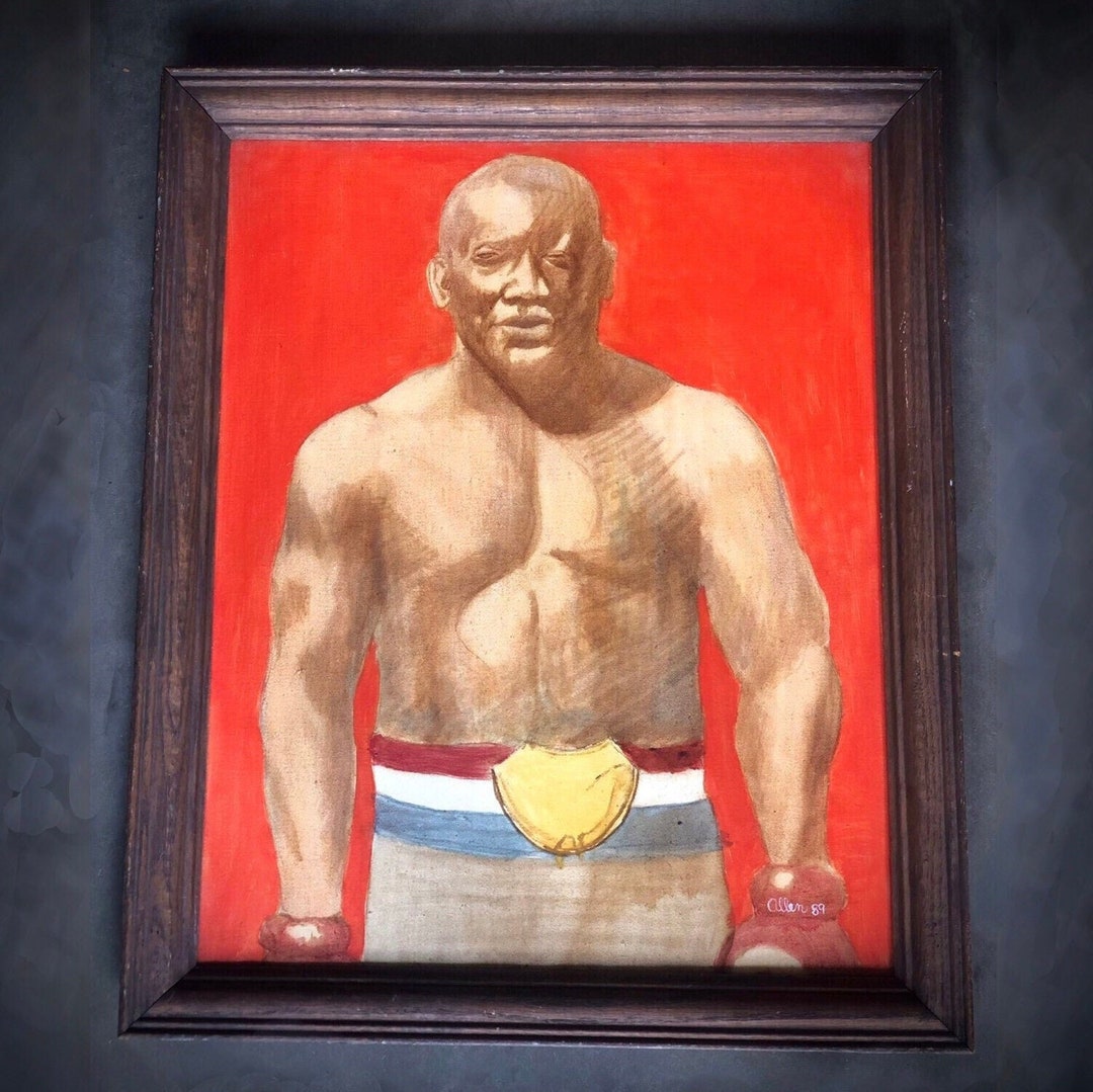 The Boxer, Pugilist Painting, Vintage Original Portrait Painting ...
