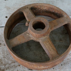 Antique Cast Iron Factory Cart Wheel, Rustic Americana, Industrial ...