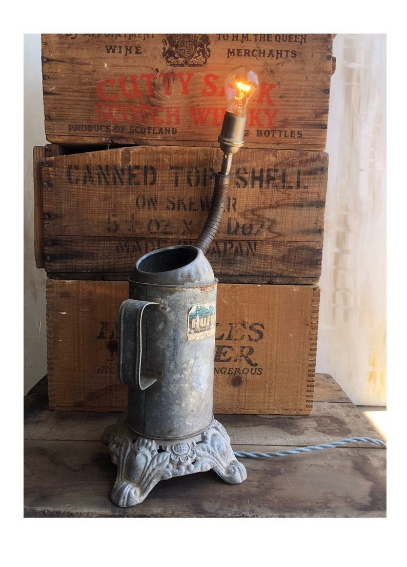 Upcycled Oil Can light Vintage Light Fixture Repurposed | Etsy