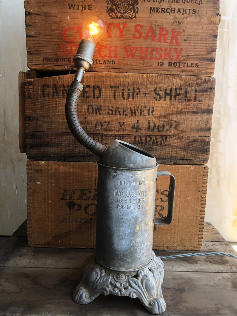 Upcycled Oil Can light Vintage Light Fixture Repurposed | Etsy