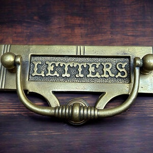 Sleek Antique Gold Letter Slot, Antique Gold Toned Mail Slot, Vintage ...
