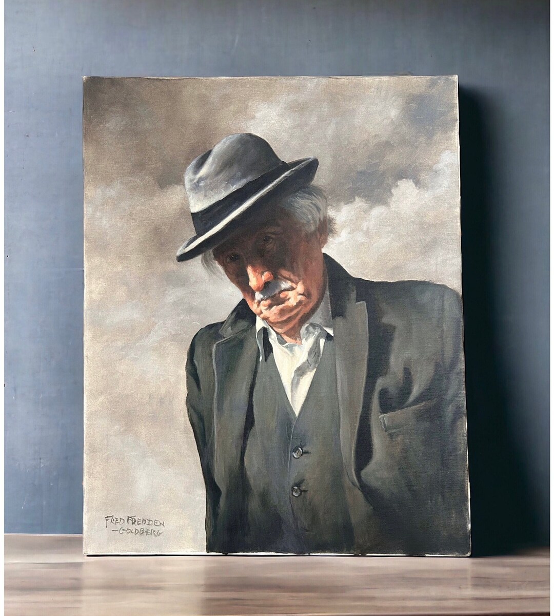 Vintage Fred Fredden Goldberg Painting: Man's Portrait, 1950s/60s - Etsy