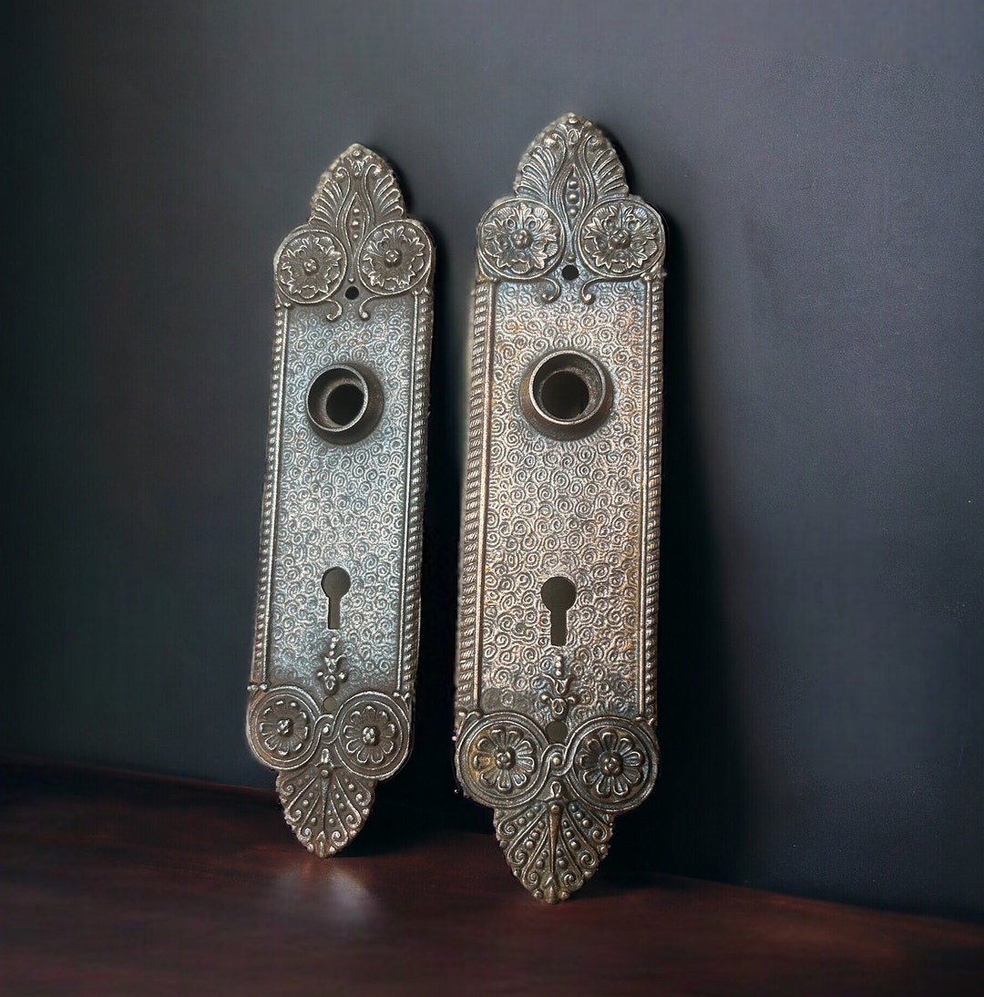 Antique Rococo Door Plates Set of 2, Antique Neo Classical Brass ...