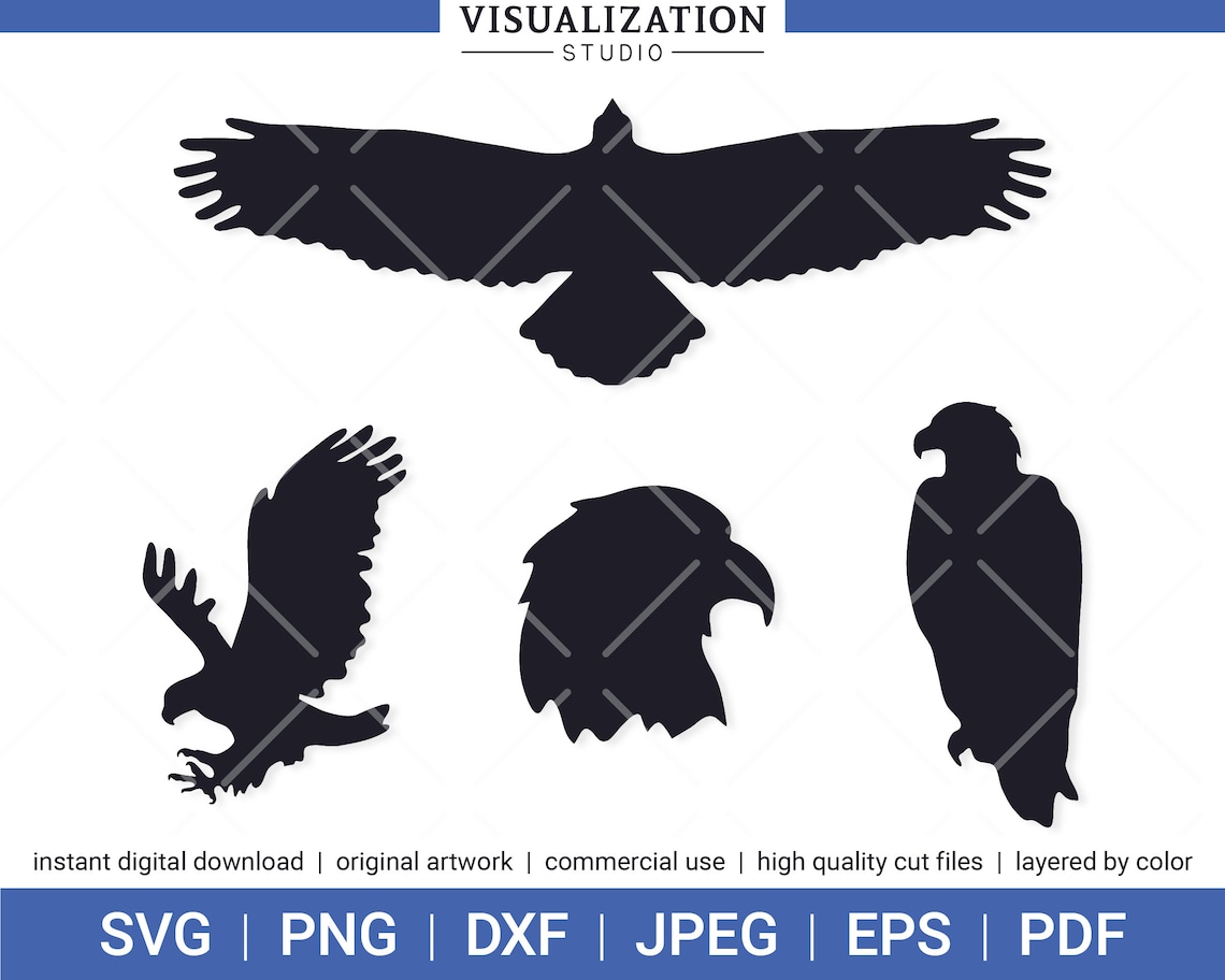 Bald Eagle Shapes Vector Clipart Set INSTANT DIGITAL - Etsy