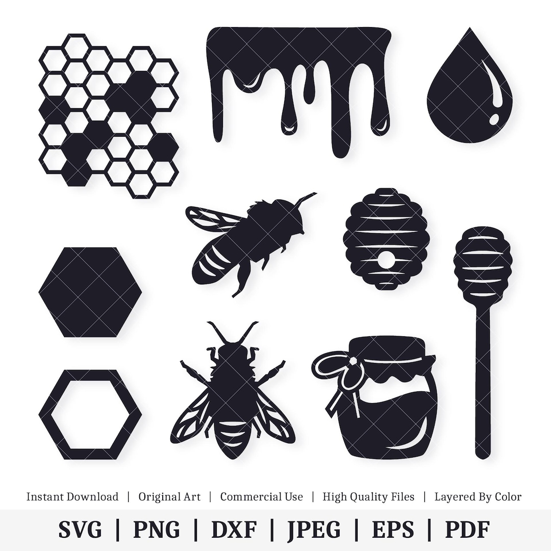 Honey Bee Shapes | Vector Bundle | INSTANT DIGITAL DOWNLOAD | Svg | Png ...