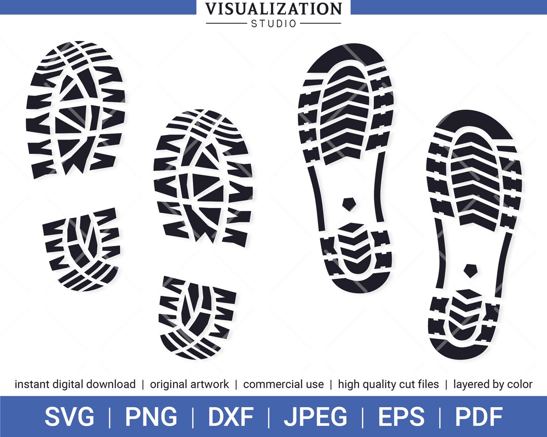 Boot Tracks Vector Clipart Set INSTANT DIGITAL DOWNLOAD Svg Png Dxf ...