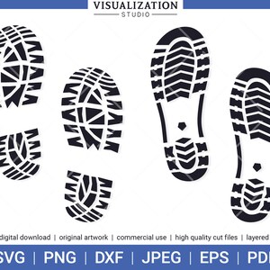 Boot Tracks Vector Clipart Set INSTANT DIGITAL DOWNLOAD Svg Png Dxf ...