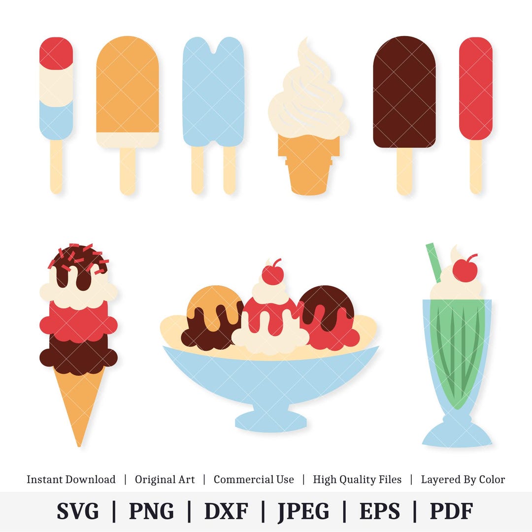 Ice Cream | Vector Bundle | INSTANT DIGITAL DOWNLOAD | Svg | Png | Dxf ...
