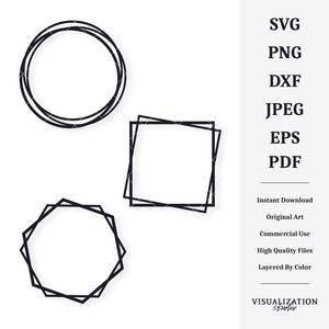 Geometric Frames Vector Bundle INSTANT DIGITAL DOWNLOAD Svg Png Dxf ...
