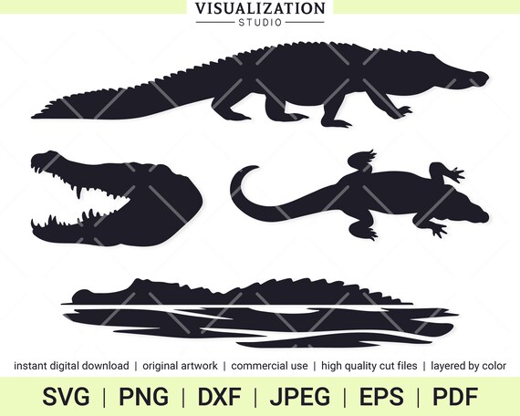Alligator Shapes Vector Clipart Set INSTANT DIGITAL | Etsy