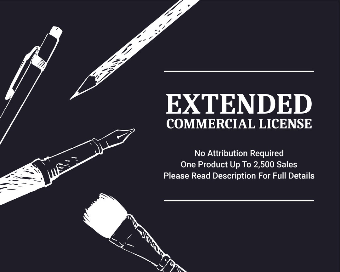 EXTENDED COMMERCIAL LICENSE One Digital Product for One Person up to ...