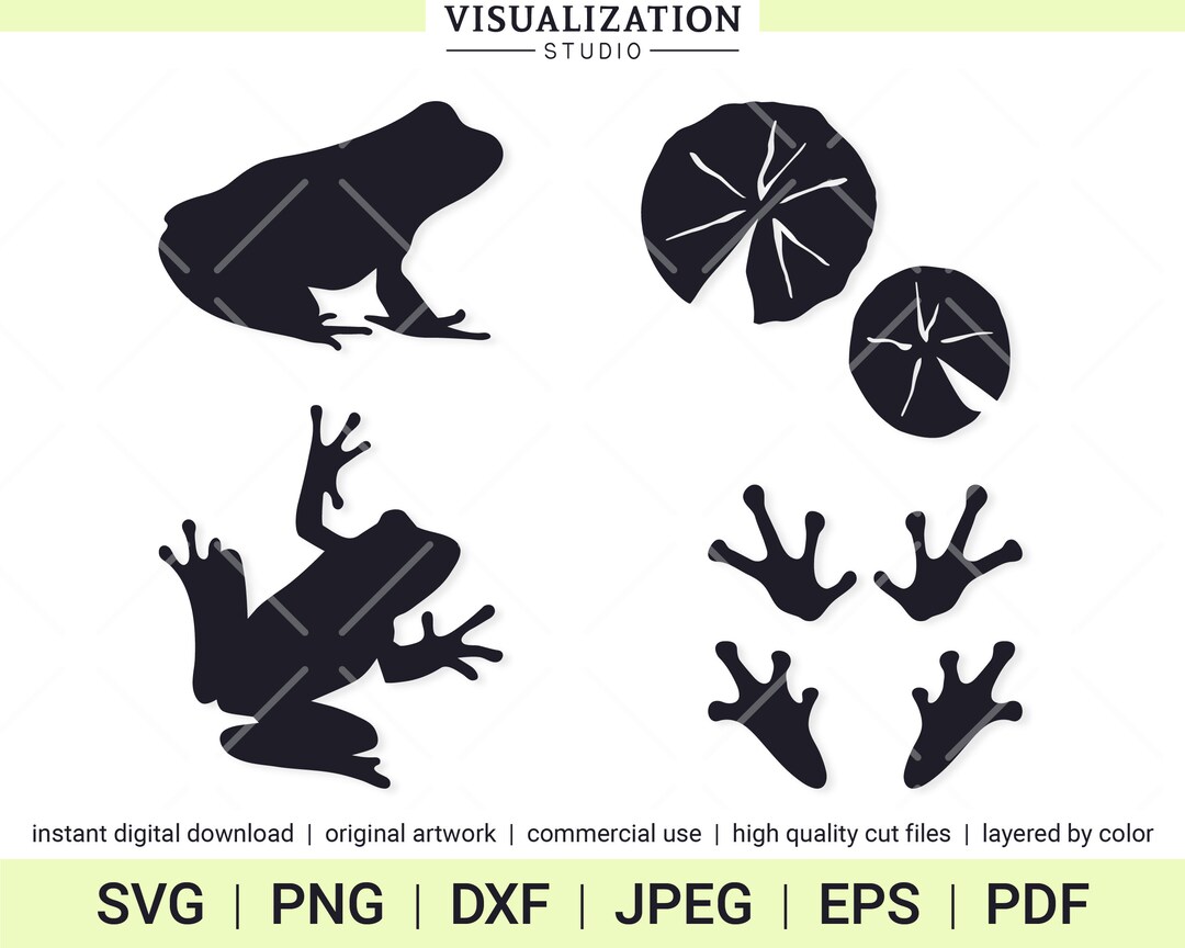 Frog Shapes Vector Clipart Set INSTANT DIGITAL DOWNLOAD Svg Png Dxf ...