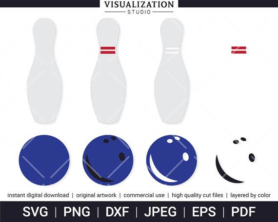 Bowling Ball and Pin Vector Clipart Set INSTANT DIGITAL | Etsy