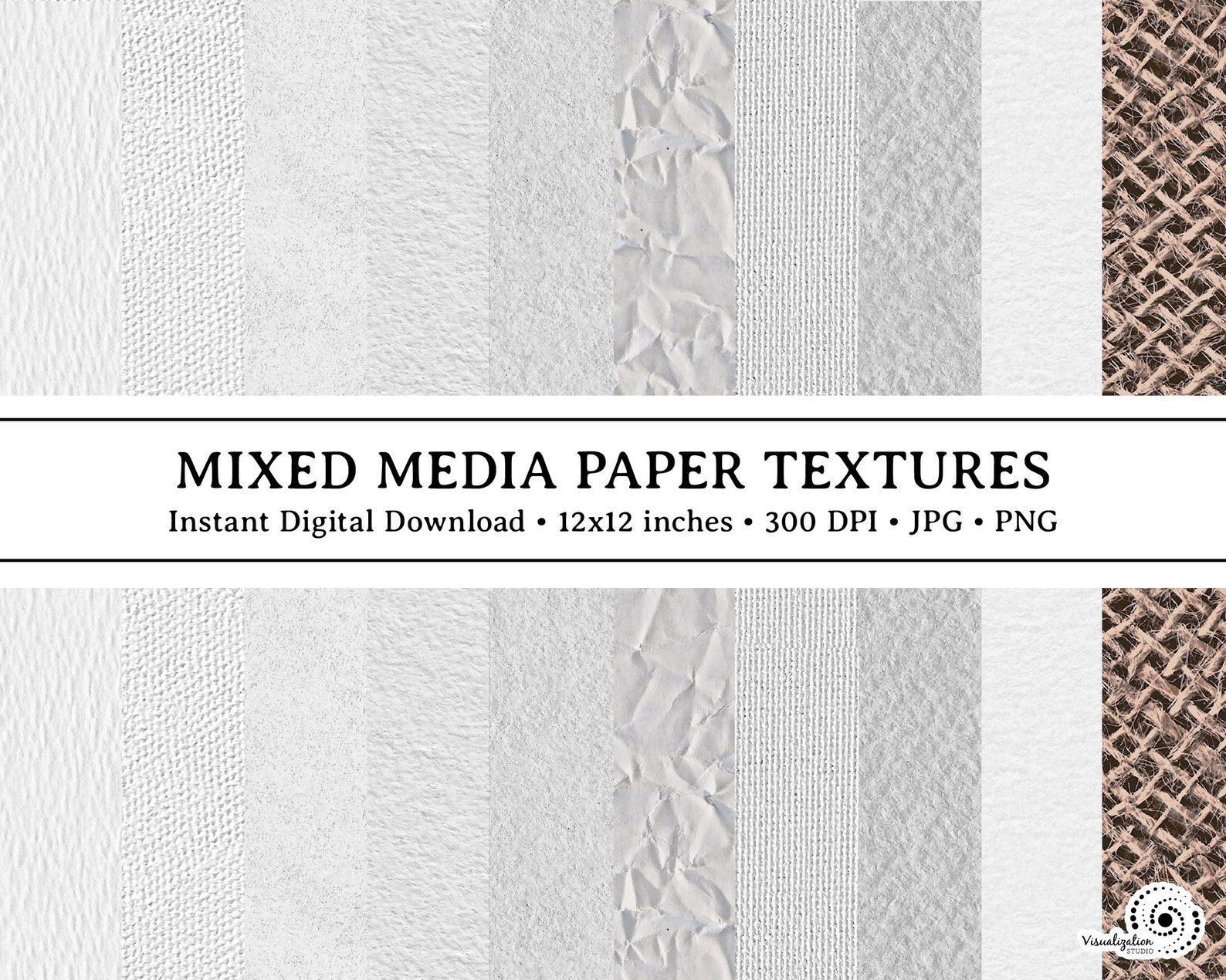 Mixed Media Art Paper Texture Overlays Digital Paper Set | Etsy