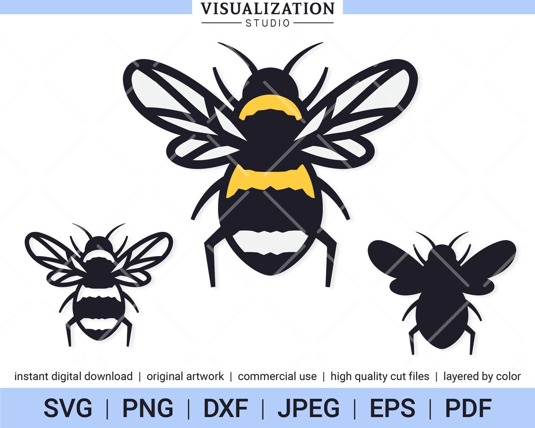 Bumblebee Vector Clipart Set INSTANT DIGITAL DOWNLOAD Svg Png Dxf Jpeg ...