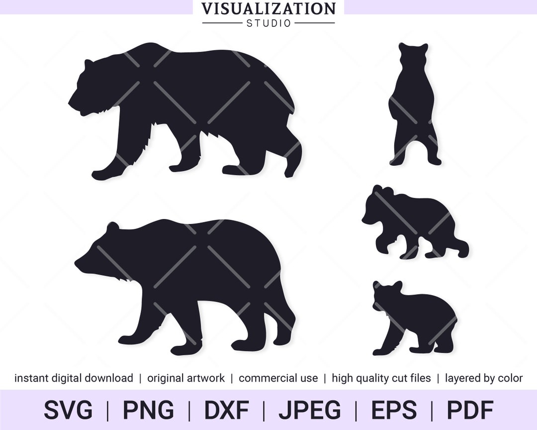 Bear Family Vector Clipart Set INSTANT DIGITAL DOWNLOAD Svg Png Dxf ...