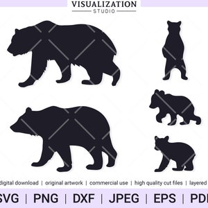 Bear Family Vector Clipart Set INSTANT DIGITAL DOWNLOAD Svg Png Dxf ...