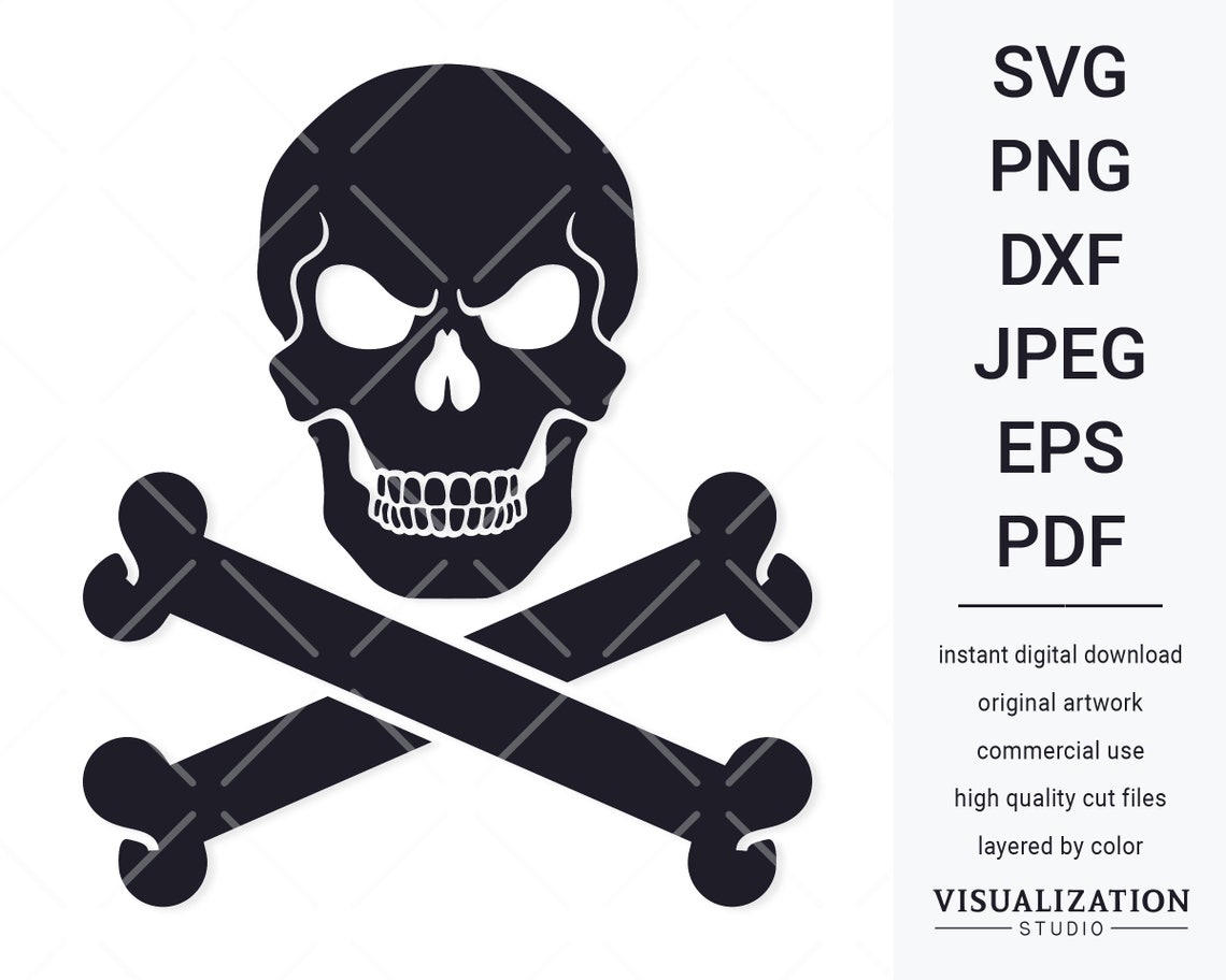 Skull and Crossbones Vector Clipart INSTANT DIGITAL - Etsy