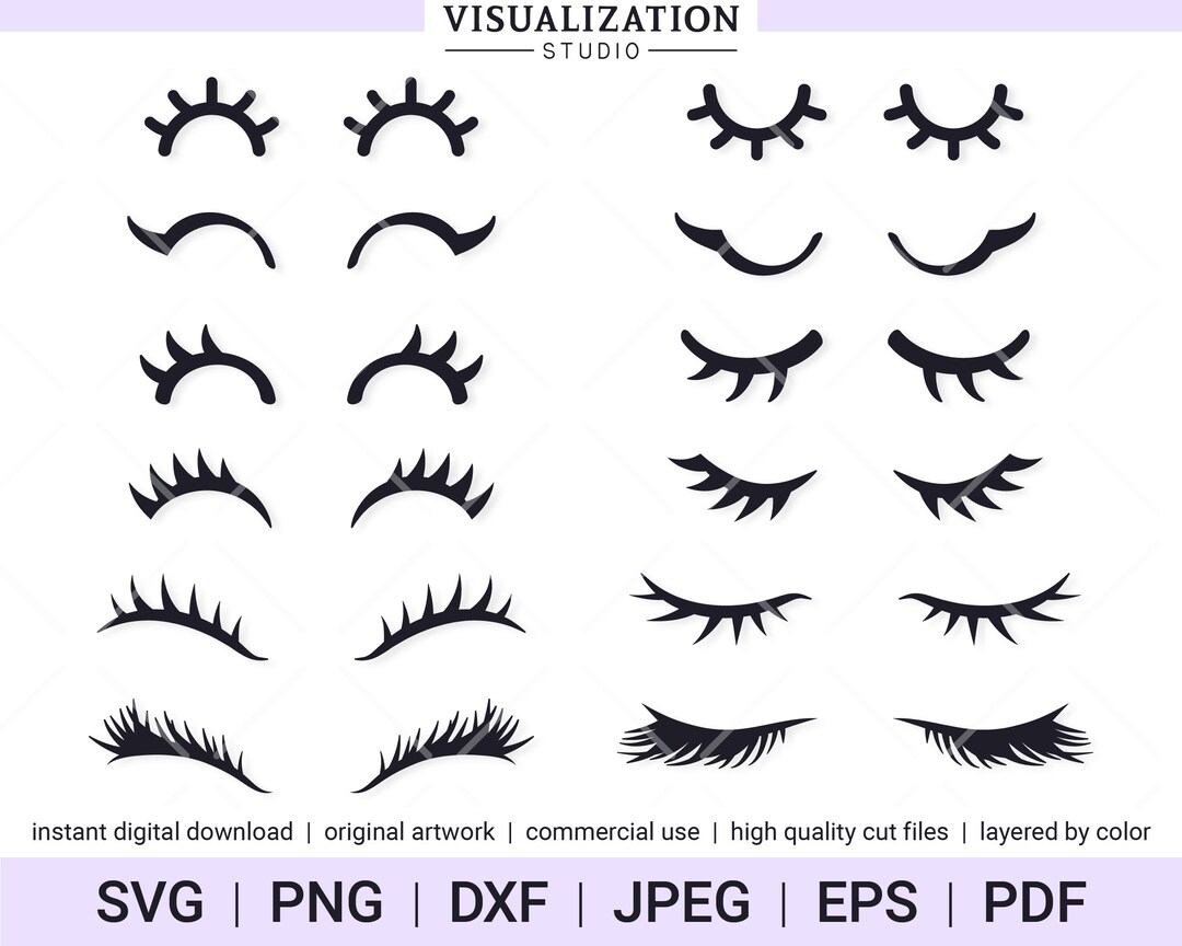 Cartoon Eyelashes Vector Clipart Set INSTANT DIGITAL - Etsy