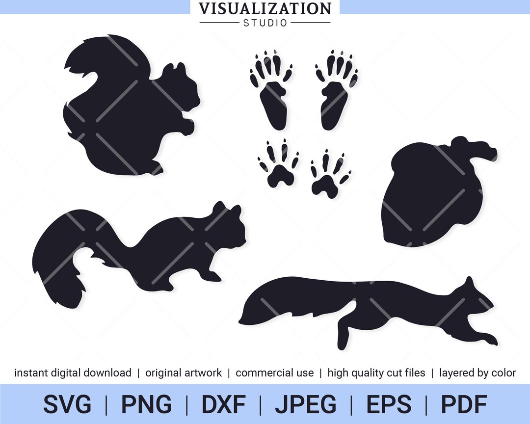 Squirrel Shapes Vector Clipart Set INSTANT DIGITAL DOWNLOAD Svg Png Dxf ...