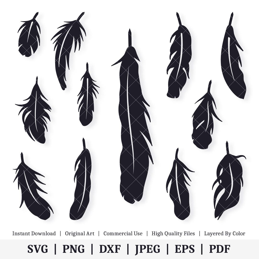 Feathers | Vector Bundle | INSTANT DIGITAL DOWNLOAD | Svg | Png | Dxf ...
