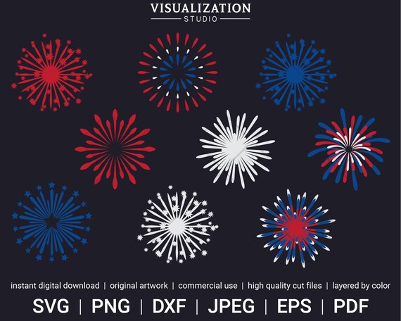 4th of July Fireworks Vector Clipart Set INSTANT DIGITAL - Etsy Hong Kong