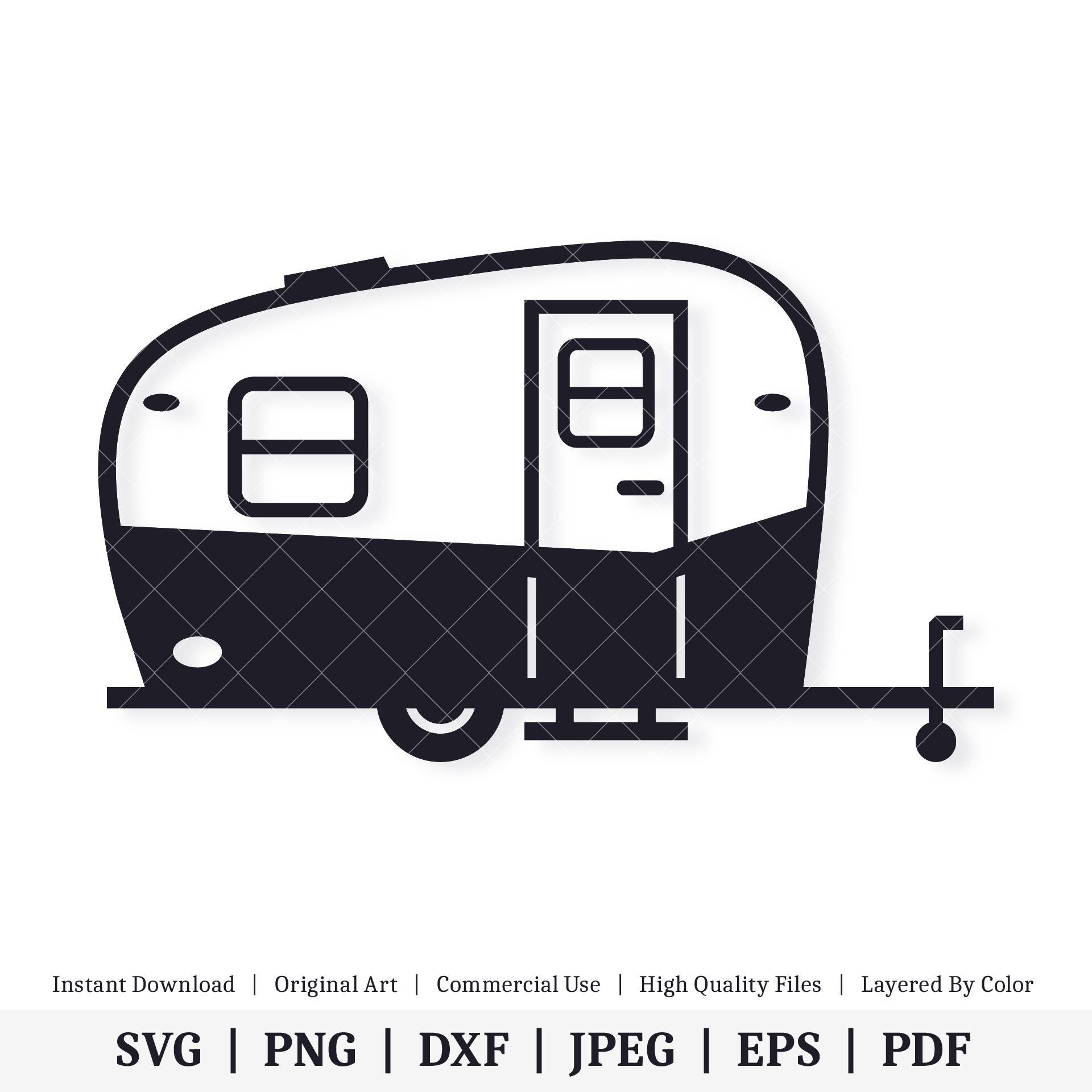 Camper Trailer | Vector Artwork | INSTANT DIGITAL DOWNLOAD | Svg | Png ...