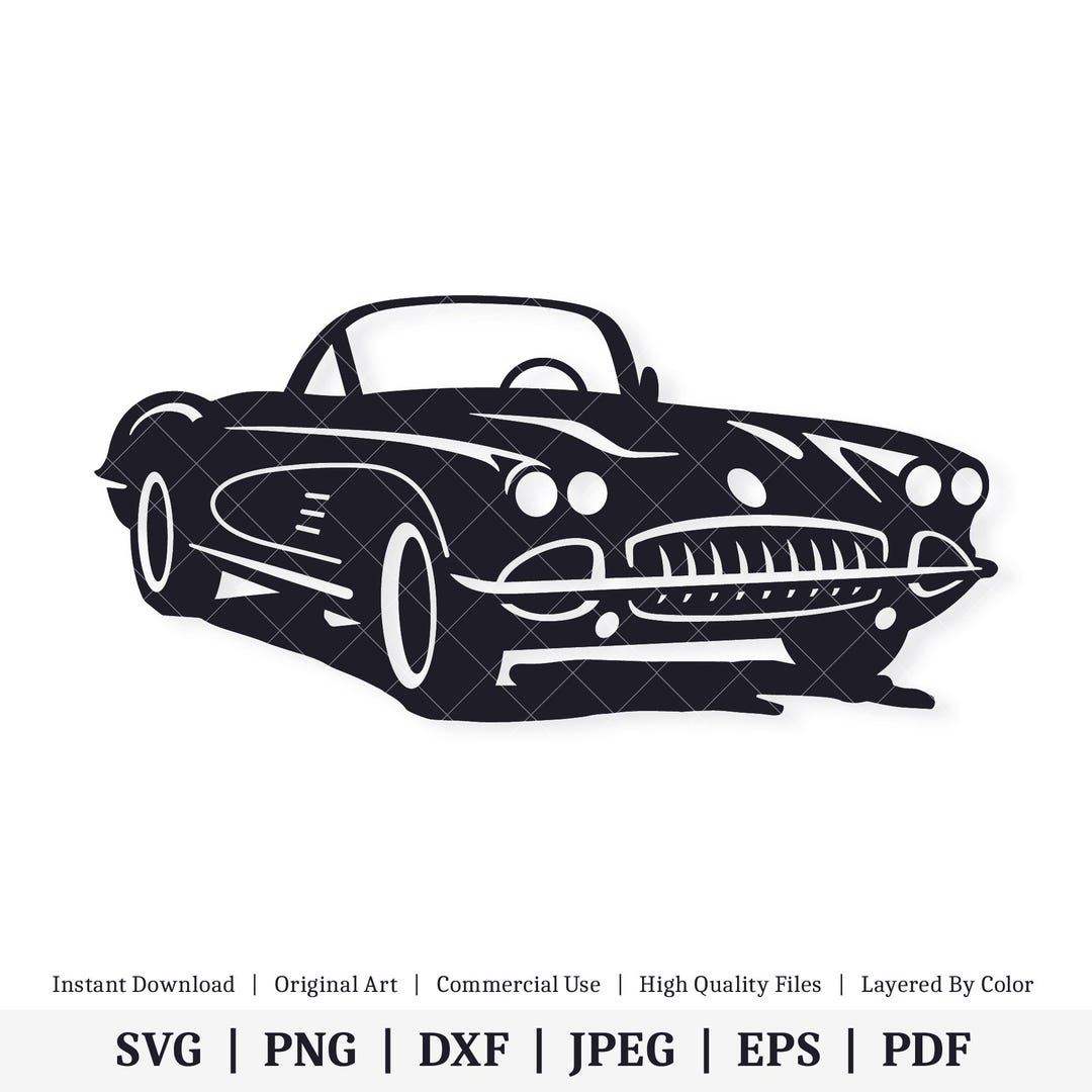 Classic Corvette Car | Vector Artwork | INSTANT DIGITAL DOWNLOAD | Svg ...