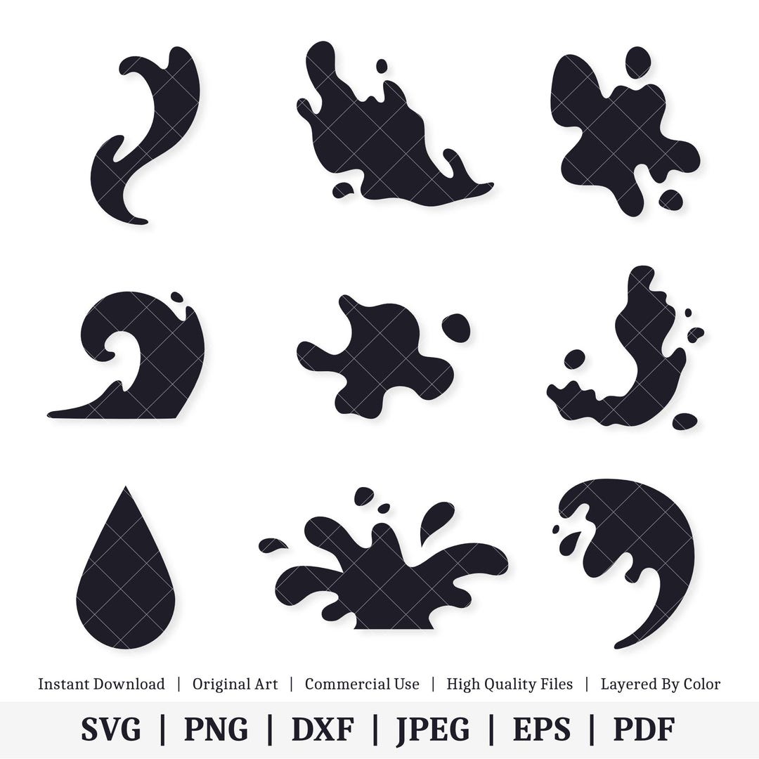 Liquid Splashes | Vector Bundle | INSTANT DIGITAL DOWNLOAD | Svg | Png ...
