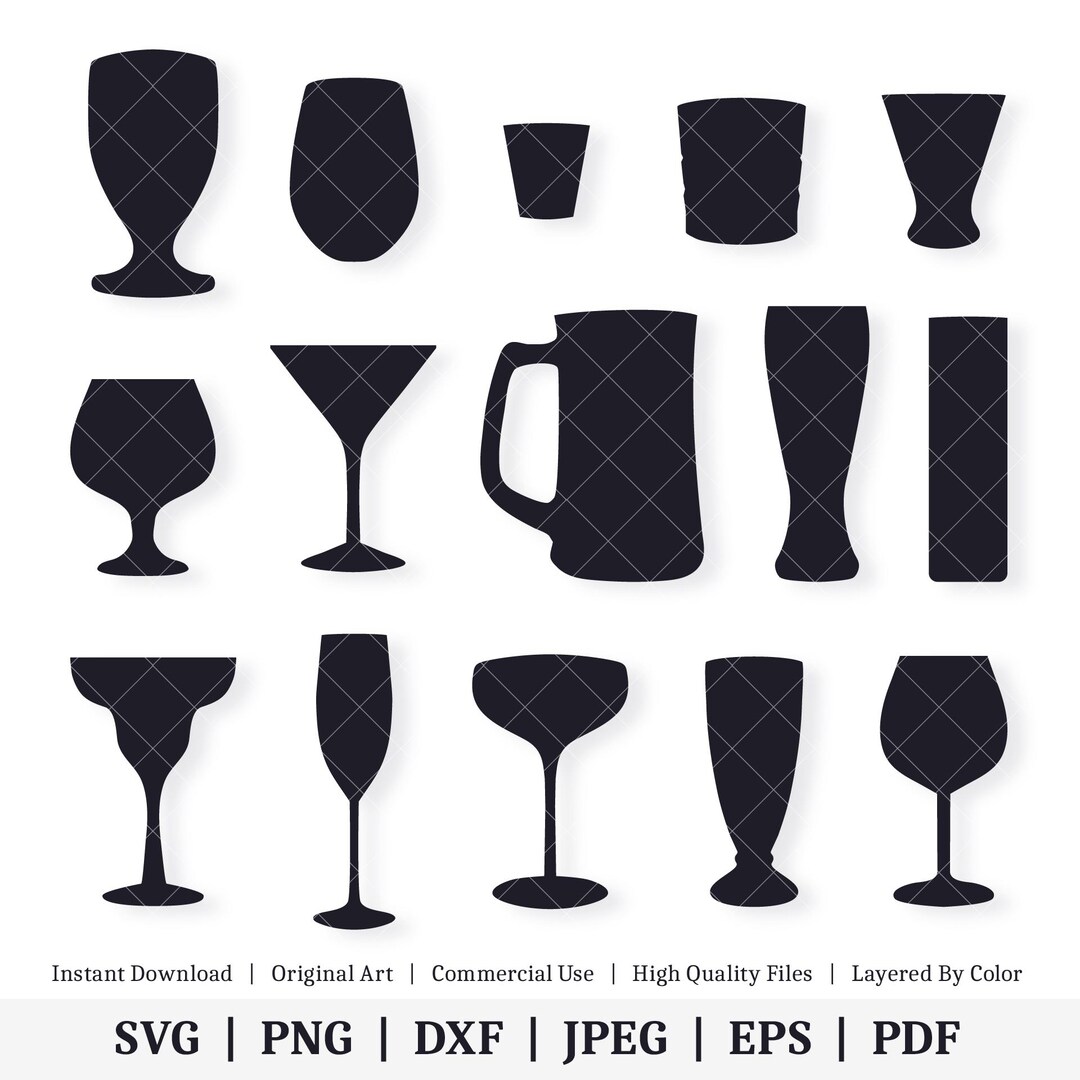 Bar Glasses | Vector Bundle | INSTANT DIGITAL DOWNLOAD | Svg | Png ...