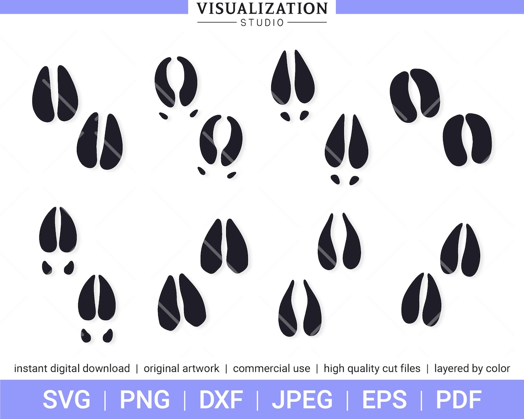 Animal Hoofprints Vector Clipart Set INSTANT DIGITAL DOWNLOAD Svg Png ...