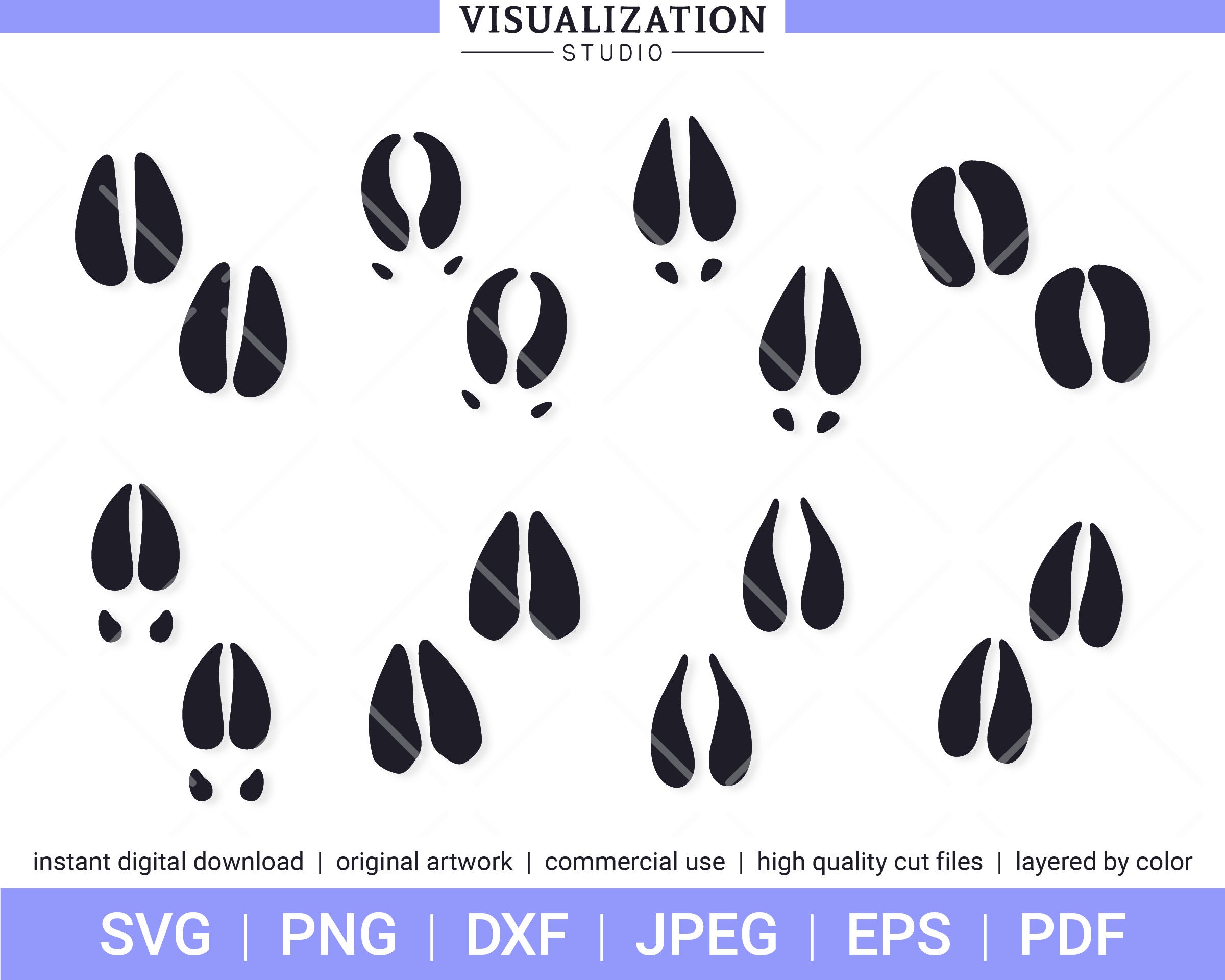 Animal Hoofprints Vector Clipart Set INSTANT DIGITAL - Etsy Singapore
