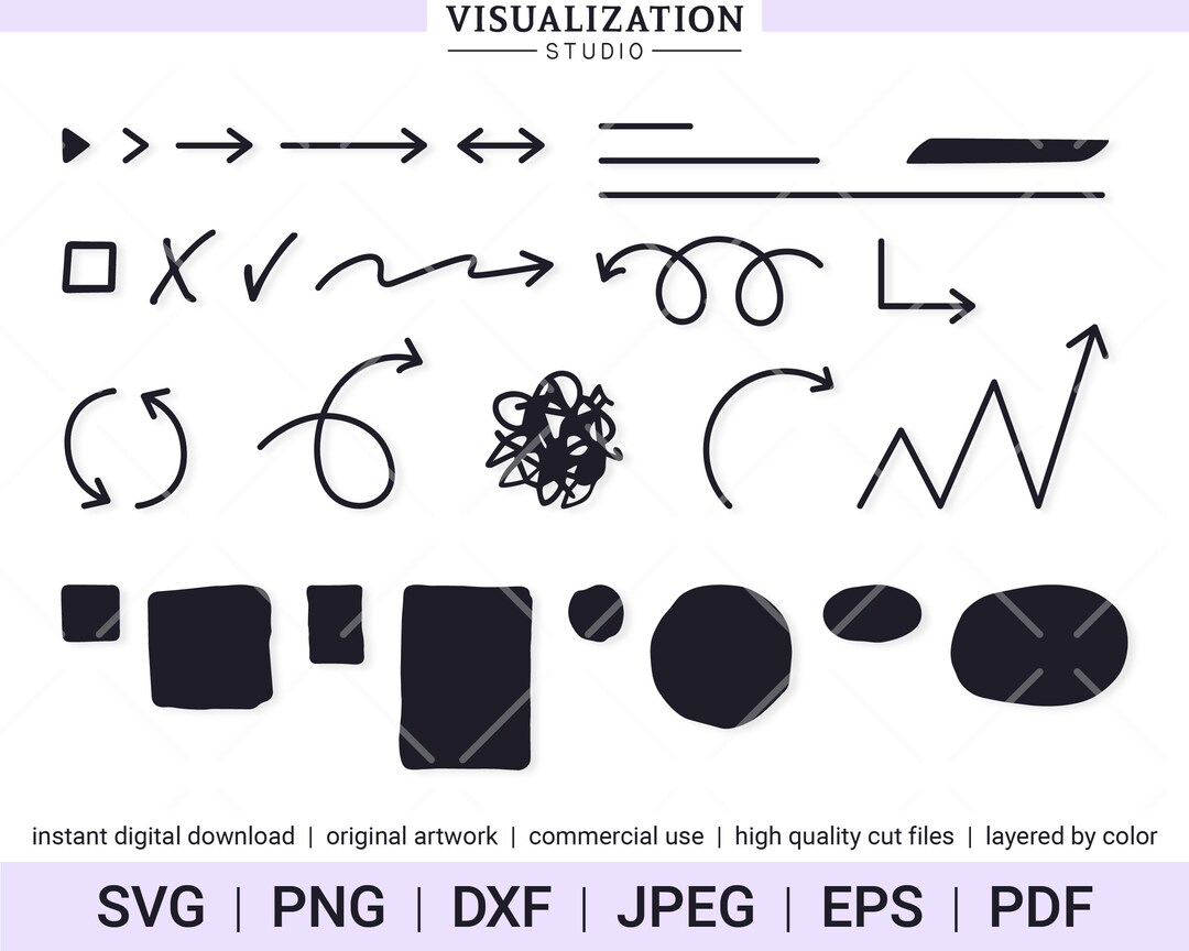 Note Arrows and Section Highlights Vector Clipart Set INSTANT DIGITAL ...