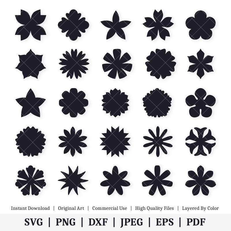 Flower Shapes Svg - Etsy
