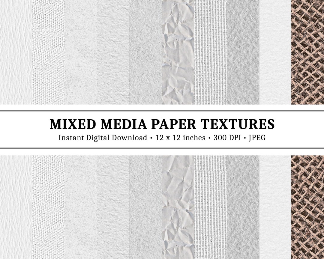 Mixed Media Art Paper Texture Overlays Digital Paper Set INSTANT ...